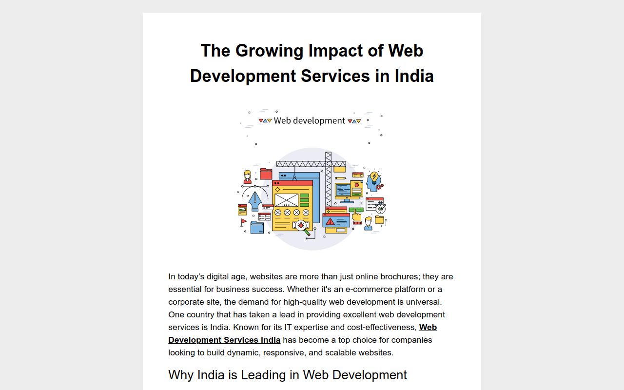 The Growing Impact of Web Development Services in India The Growing Impact of Web Development Services in India